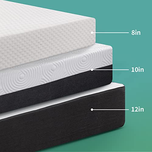 King Size Mattress,12 Inch Bamboo Charcoal Cooling Gel Memory Foam Mattress in a Box,Medium-Firm Mattress Made in USA,Pressure Relief & Temperature Regulation,Fiberglass-Free,CertiPUR-US Certified