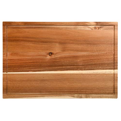 Kenmore Kenosha Heavy Duty Acacia Wood Extra Large Cutting Board W/Juice Grove, 24x16-inch