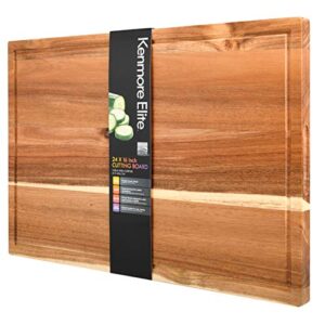 Kenmore Kenosha Heavy Duty Acacia Wood Extra Large Cutting Board W/Juice Grove, 24x16-inch