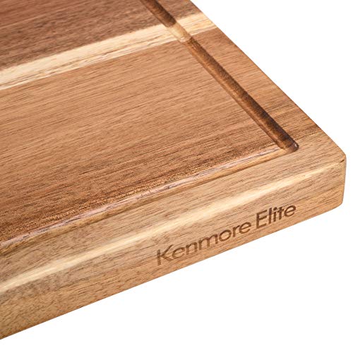 Kenmore Kenosha Heavy Duty Acacia Wood Extra Large Cutting Board W/Juice Grove, 24x16-inch