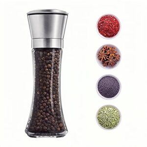 fillable stainless steel grinder - aadjustable black pepper grinder, long lasting fresh keeping spice grinder, high glass blender that can be used for pepper, cumin, sea salt, mung bean (high)