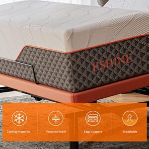 ESHINE 14 Inch Memory Foam Hybrid Mattress - 319 Independent Pocket Innersprings - Mattress in a Box - Edge Support - Medium Firm Mattress, Twin XL