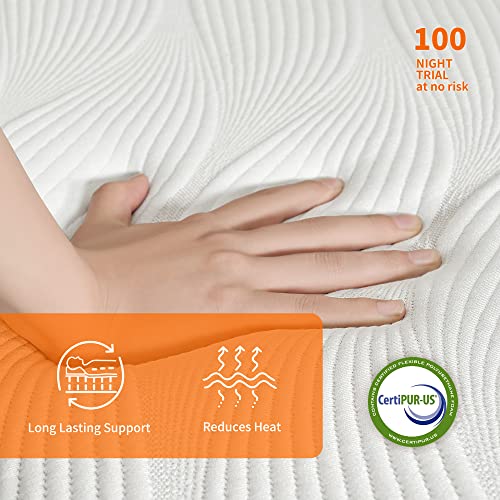 ESHINE 14 Inch Memory Foam Hybrid Mattress - 319 Independent Pocket Innersprings - Mattress in a Box - Edge Support - Medium Firm Mattress, Twin XL