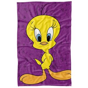 logovision looney tunes blanket, 36"x58", tweety bird character fleece blanket