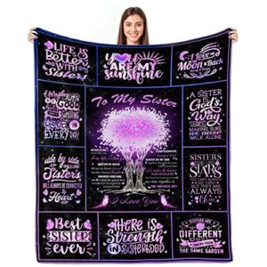 hudodmn sister gifts blanket, sisters gift from sister, sister birthday gifts from sister, birthday gifts for sister from sisters, gifts for sister throw blanket, to my sister blanket 50"x60"