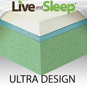 Live and Sleep Ultra 10 Inch Gel Memory Foam Mattress in A Box - Medium Balanced, Cool Bed in A Box, Certipur Certified - Advanced Body Support - RV Short Queen Size