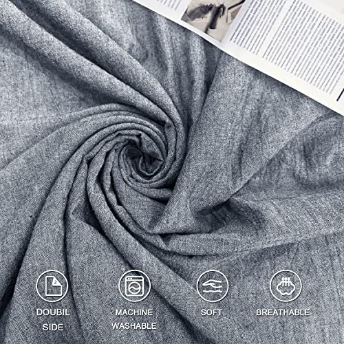 Duvet Cover for Weighted Blanket, Heavy Blanket Removable Cover with Breathable Washed Cotton, Microfiber Duvet Cover & Side Zipper with 4 Corner Ties (60''x80'') Grey