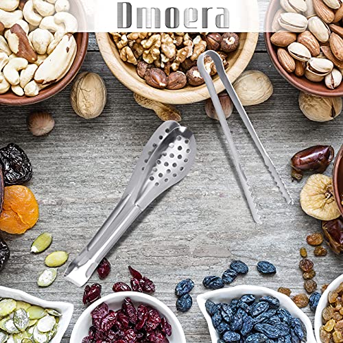 12 Pack Premium Small Serving Tongs, Dmoera Mini Stainless Steel Appetizer Tongs, 5Inch,5.2Inch(12.7cm)