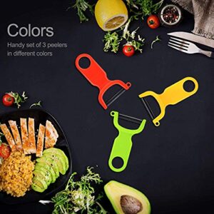 Original Vegetable Fruit Peeler Carbon Steel Blade 3 Pack Red/Green/Yellow…