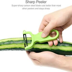 Original Vegetable Fruit Peeler Carbon Steel Blade 3 Pack Red/Green/Yellow…