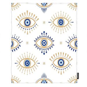 aoyego evil eye blanket magical hamsa eye witchcraft occult symbol throw blanket cozy modern 60x80 inch flannel for women men chair bedroom sofa car kitten home