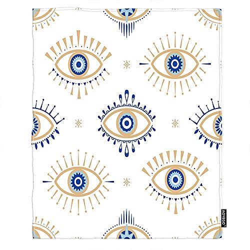 AOYEGO Evil Eye Blanket Magical Hamsa Eye Witchcraft Occult Symbol Throw Blanket Cozy Modern 60X80 Inch Flannel for Women Men Chair Bedroom Sofa Car Kitten Home