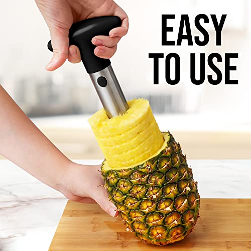 Zulay Kitchen Pineapple and Apple Corer Combo - Stainless Steel Pineapple Corer And Slicer Tool - Ergonomic Apple Corer Tool and Pineapple Cutter For Easy Core Removal