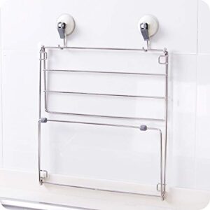 Yizhichu1990 Stainless Steel Rag Drying Racks,Kitchen Bathroom Punch-Free Folding Towels Dish-Towels Storage Rack Stand Holder (1)