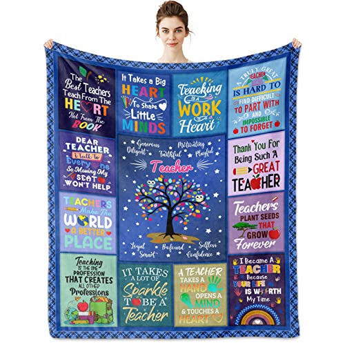 Teacher Gifts, Teacher Appreciation Gifts, Teacher Blanket 60"x50", Teacher Gifts for Women Men, Thank You Gifts for Teachers Day Graduation Retirement Birthday Christmas, Teacher Gifts from Students