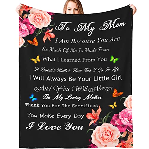 MIBDDK Gifts for Mom Blanket Throw Mothers Day Blankets Flannel Warm Cozy Birthday Gifts for Mom Women Bed Sofa Living Room 50"X40"