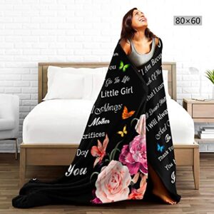 MIBDDK Gifts for Mom Blanket Throw Mothers Day Blankets Flannel Warm Cozy Birthday Gifts for Mom Women Bed Sofa Living Room 50"X40"