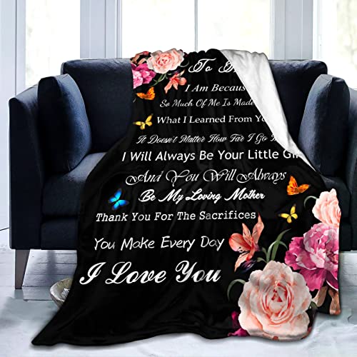 MIBDDK Gifts for Mom Blanket Throw Mothers Day Blankets Flannel Warm Cozy Birthday Gifts for Mom Women Bed Sofa Living Room 50"X40"