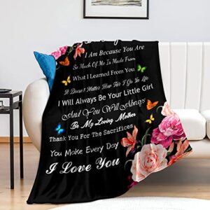 MIBDDK Gifts for Mom Blanket Throw Mothers Day Blankets Flannel Warm Cozy Birthday Gifts for Mom Women Bed Sofa Living Room 50"X40"