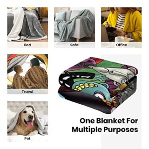 WCZARE Christmas Jack Blanket, Flannel Throw 3D Printed Blankets Ultra Soft Light Comfortable Bedding for Sofa Room All Season 3-50"x40"