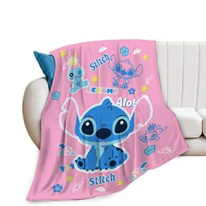 navagman stitch blanket stitch gifts for girls stitch throw blanket for kids women adults stitch cartoon flannel fleece blankets for couch bed sofa 40"x50"