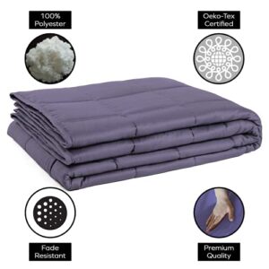 Visi-One Adult Weighted Blanket with Glass Beads, Calming Stimulation Sensory Relaxation (15 Pound Grey Inner/Grey Outer)