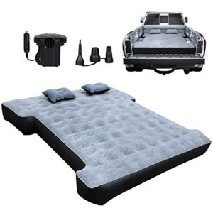 umbrauto inflatable truck bed air mattress for full size short truck beds, 5.5-5.8ft, with pump & carry bag. perfect for outdoor adventures.