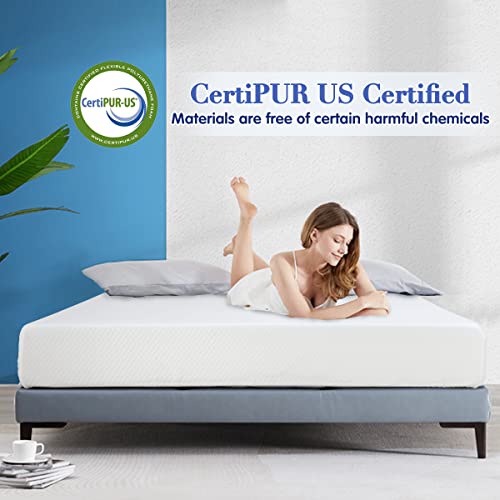 Dkelincs Queen Mattress, 8 Inch Cooling Gel Memory Foam Mattress CertiPUR-US Certified Mattress Queen Size Medium Firm Feel Mattresses for Cool Sleep, White