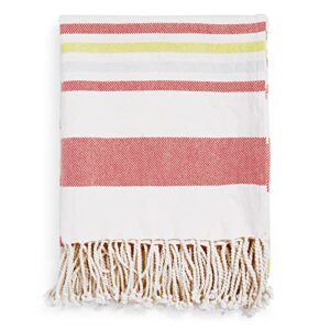 vera bradley women's recycled cotton indoor/outdoor throw blanket, seaside stripe multi - recycled cotton, one size