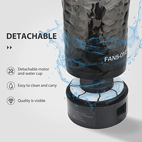 FANS-ONE-Electric-Protein-Shaker-Bottle - Shaker Bottles for Protein Mixes,24 oz Shaker Cups for Protein Shakes Built-in Fast USB-C Charging and Ambient Light for Gym Lovers(Black)