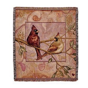 simply home cardinal companions tapestry throw blanket