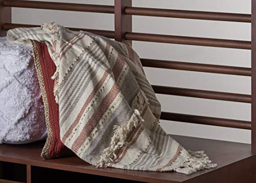 LR Home Arizona Sunset Throw Blanket, 50" x 60", Rust/Gray