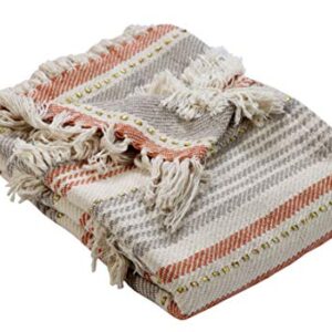 LR Home Arizona Sunset Throw Blanket, 50" x 60", Rust/Gray