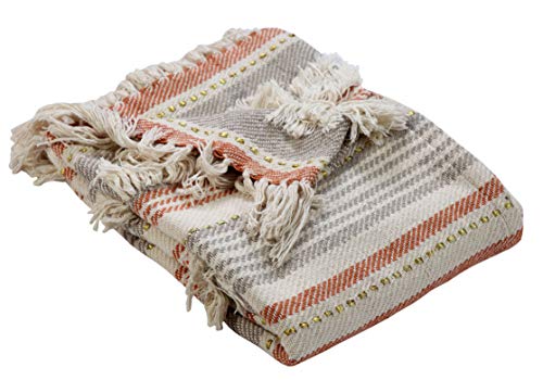 LR Home Arizona Sunset Throw Blanket, 50" x 60", Rust/Gray