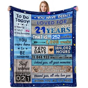 21st birthday gifts for her him happy 21st birthday decorations for her him, unique 21st birthday gift ideas for women, daughter, sister, girlfriend female, birthday gifts for 21 year old girl blanket