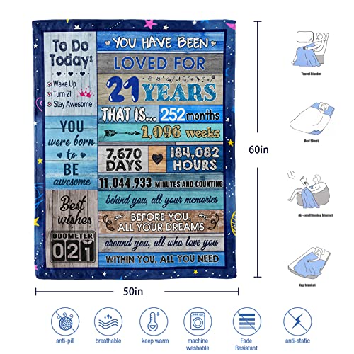 21st Birthday Gifts for Her him Happy 21st birthday decorations for her him, Unique 21st Birthday Gift Ideas for Women, Daughter, Sister, Girlfriend Female, Birthday Gifts for 21 Year Old Girl Blanket