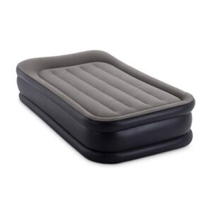 intex dura-beam series deluxe pillow rest raised airbed with internal pump & built-in pillow, twin