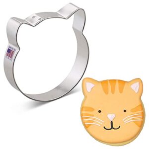 cat face sandwich cutter cookie cutter, 4" by ann clark