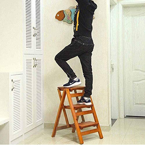 DHTDVD Home Folding Step Ladder Multifunctional Household Folding Leisure Chair Shoe Changing Ladder Indoor Ladder Rack (Size : Large)