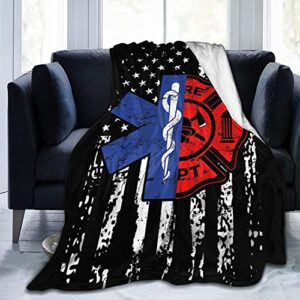 emt firefighter firefighter emt cozy comfy christmas throw blankets bed blanket for sofa couch lightweight fleece blanket for women men kids