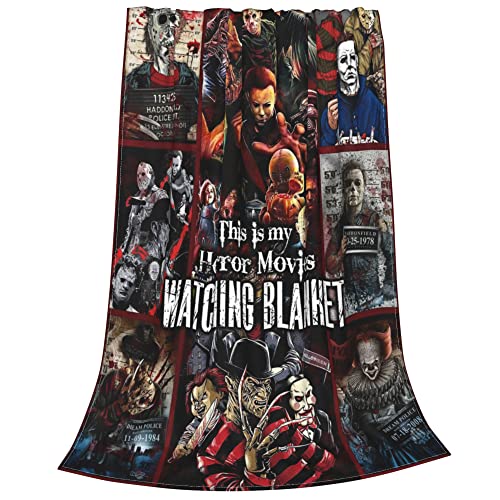 Horror Movie Blanket Ultra Soft Flannel Bed Throws Halloween Home Decor for Sofa Bedroom 60"X50"