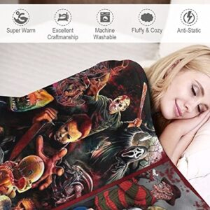 Horror Movie Blanket Ultra Soft Flannel Bed Throws Halloween Home Decor for Sofa Bedroom 60"X50"