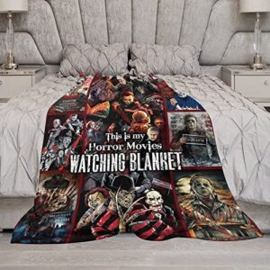 Horror Movie Blanket Ultra Soft Flannel Bed Throws Halloween Home Decor for Sofa Bedroom 60"X50"