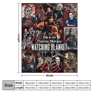 Horror Movie Blanket Ultra Soft Flannel Bed Throws Halloween Home Decor for Sofa Bedroom 60"X50"