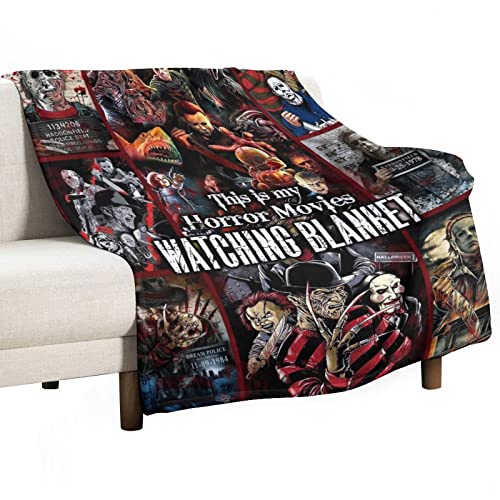 Horror Movie Blanket Ultra Soft Flannel Bed Throws Halloween Home Decor for Sofa Bedroom 60"X50"