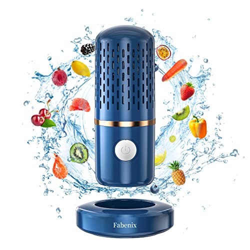 Fabenix Fruit and Vegetable Cleaning Machine, Fruit and Vegetable Cleaner, USB Wireless Food Purifier, Cleaner Device for Washing Fruits, Vegetables, Rice, Meat and Tableware (Blue)