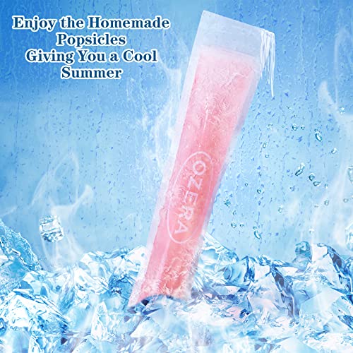 150 Pack Popsicle Bags, DIY Zipper Ice Pop Bags for Ice Cream Candy Yogurt Tubes Party Favors for Kids Healthy Snacks, Disposable Popsicle Pouches with Silicone Funnel