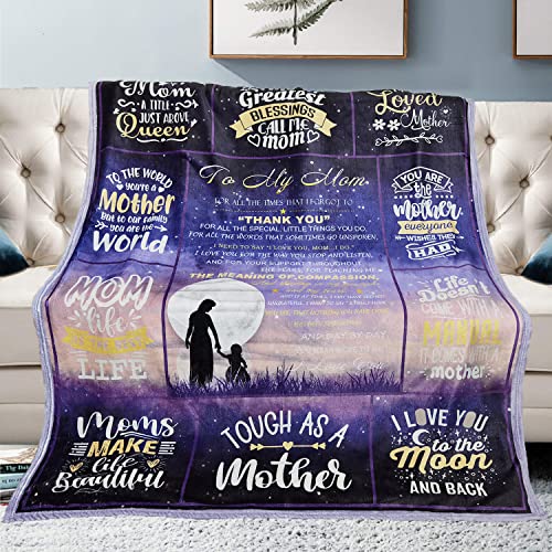 Sulpoie Mom Gifts Blanket for Mothers Day, Birthday Gifts for Mom, Gifts for Mom, Gifts for Mom from Daughter, Mom Gifts from Daughter Son, Best Mom Ever Gifts Throw Blanket 60" x50