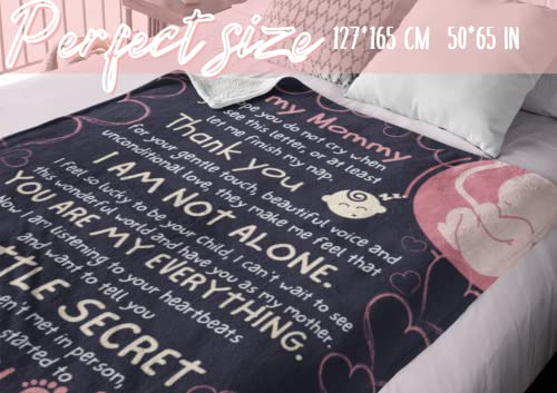 InnoBeta New Mom Gifts for Women, Expecting Mom Gifts, Mom-to-Be Gift, Pregnancy Gifts, Soft Throw Blanket 50"x65" - Letter