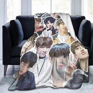 blanket jungkook jeon jung kook super soft and comfortable fleece blanket throw blanket picnic blankets camping blanket beach blanket for decoration bedroom living room yoga (80"x60")